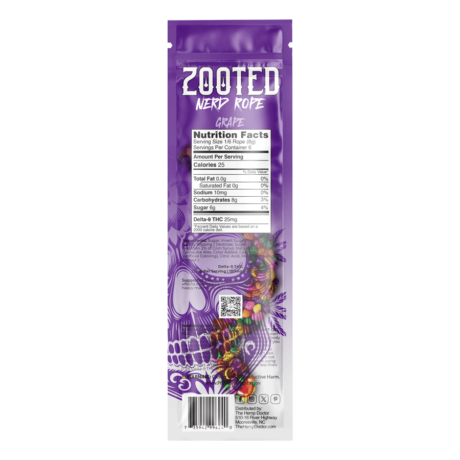 ZOOTED THC Nerd Rope Edible | High Potency 150mg | The Hemp Doctor