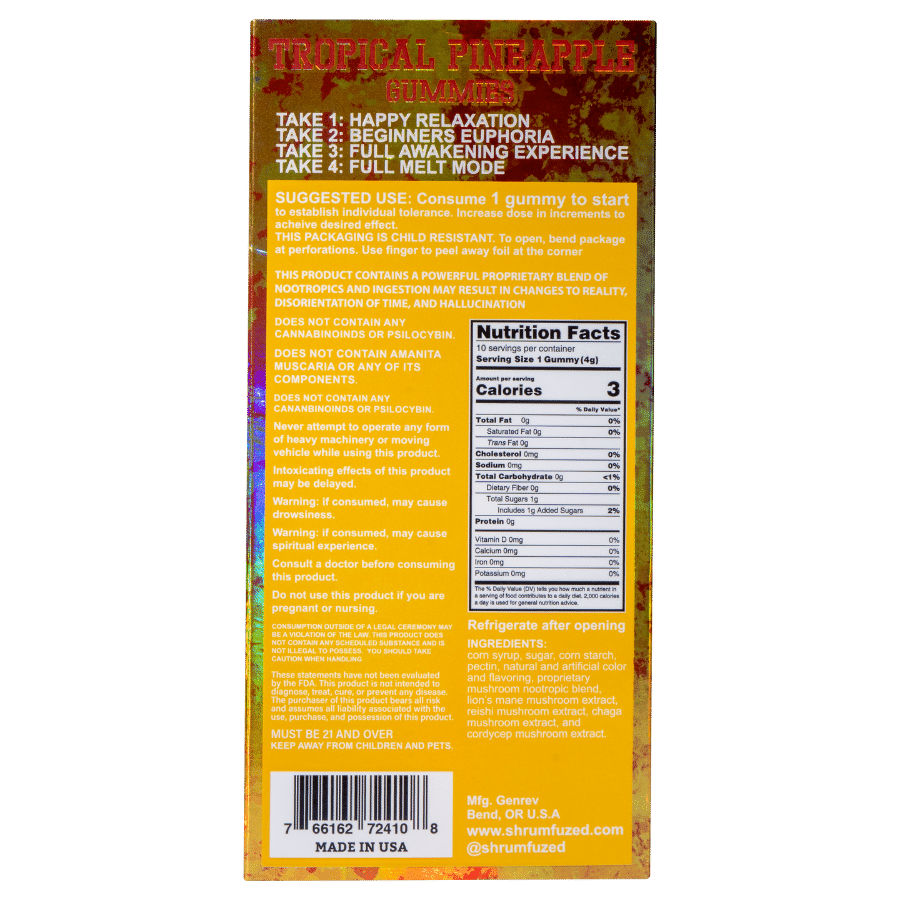 SHRUMFUZED | NOOTROPIC MUSHROOM BLEND | 800MG - The Hemp Doctor